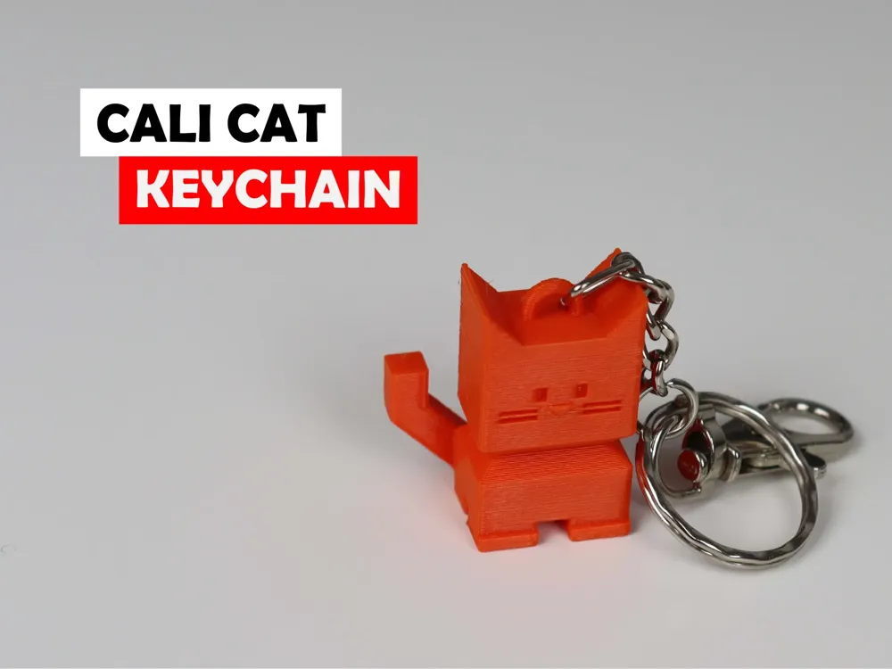 Cali Cat Keychain Remixed by cube3dworld - MakerWorld