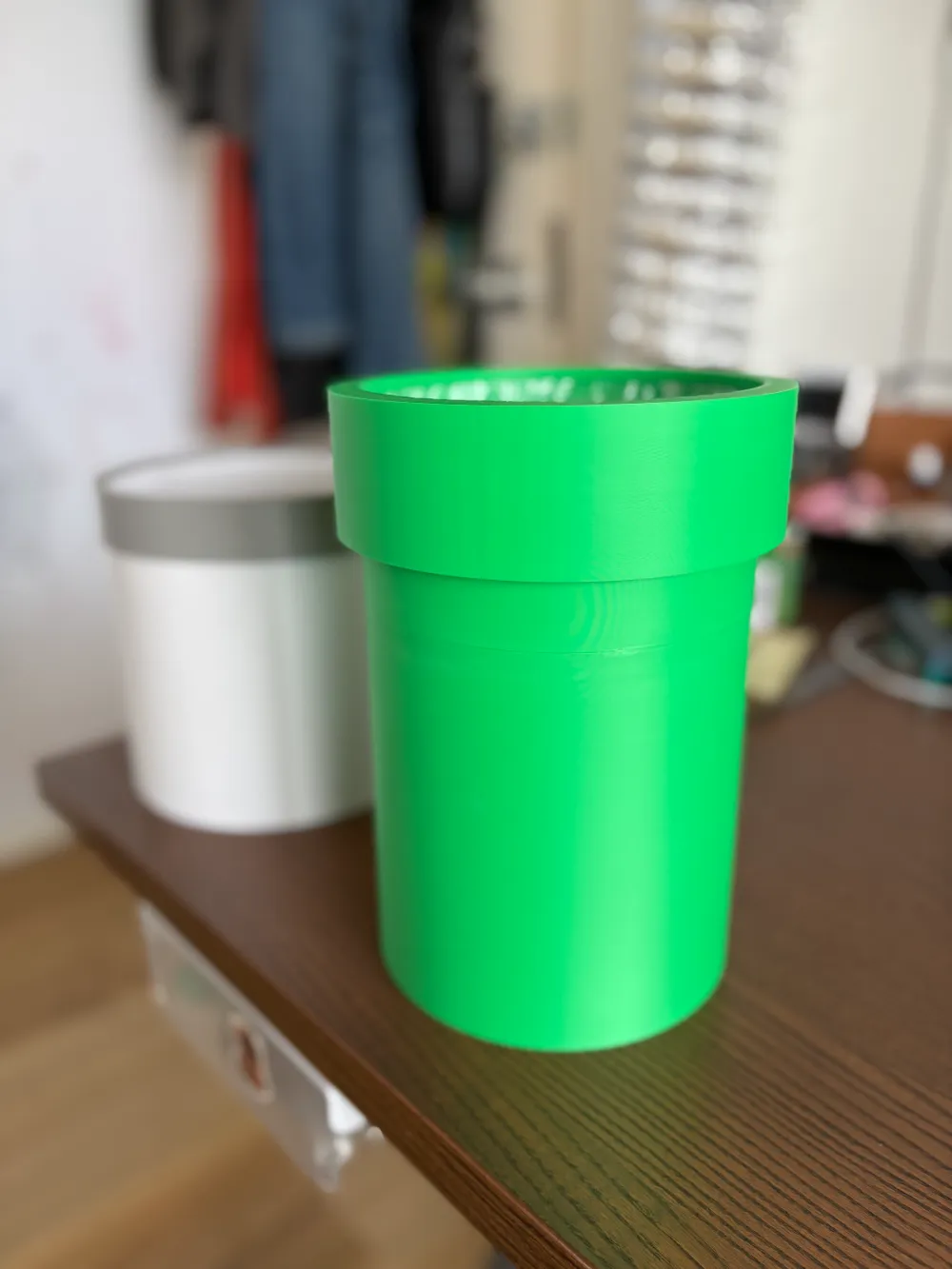 Two Super Mario Pipe Desktop Trash Cans - Free 3D Print Model - MakerWorld