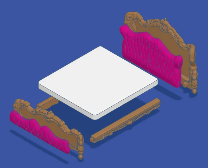 Casa de Muñecas - Cama Doble Art Nouveau King/Queen - Modelo de ...