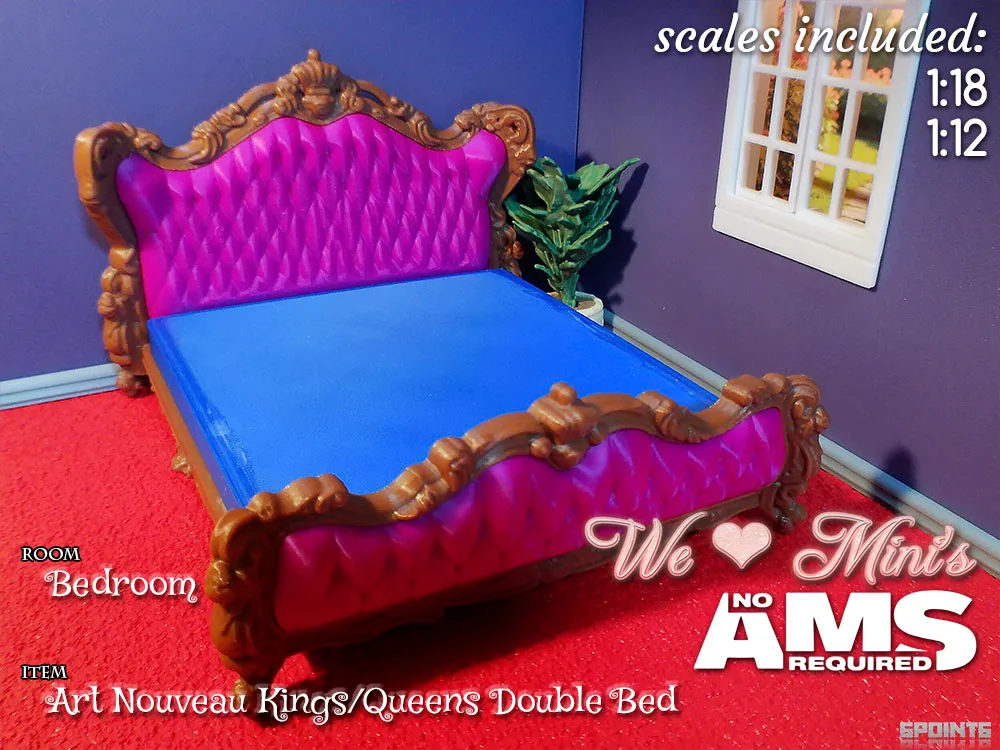 Casa de Muñecas - Cama Doble Art Nouveau King/Queen - Modelo de ...