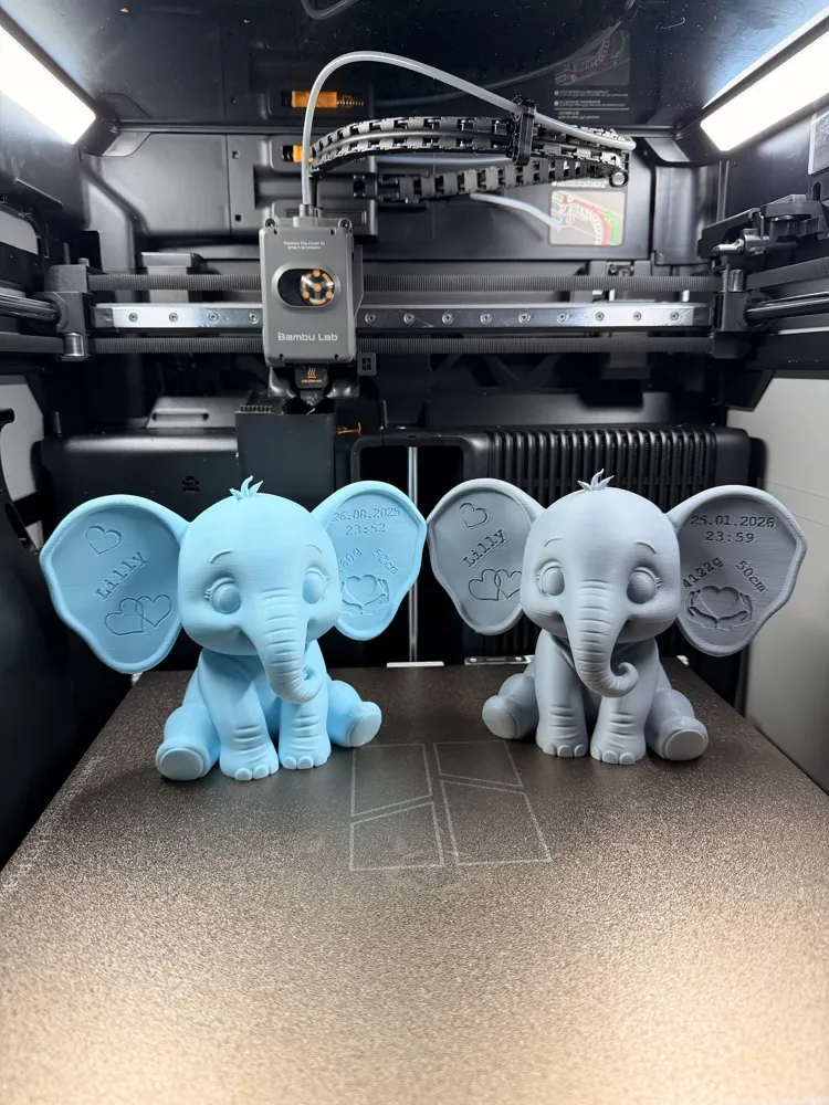 Cute Baby Elephant Birth Keepsake - Free 3D Print Model - MakerWorld