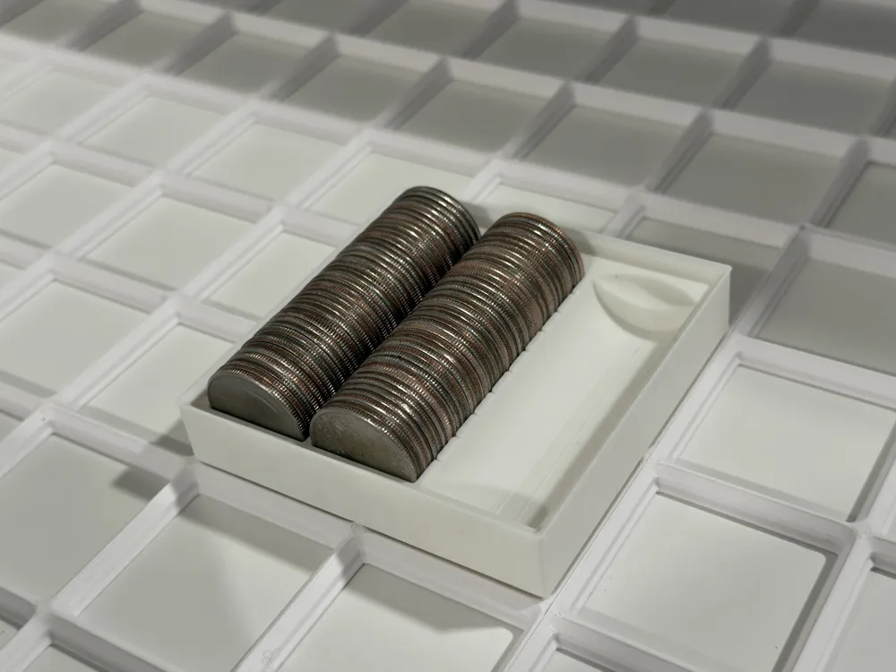 US Dollar Quarter Coin Holder_2x2 Gridfinity - Free 3D Print Model ...