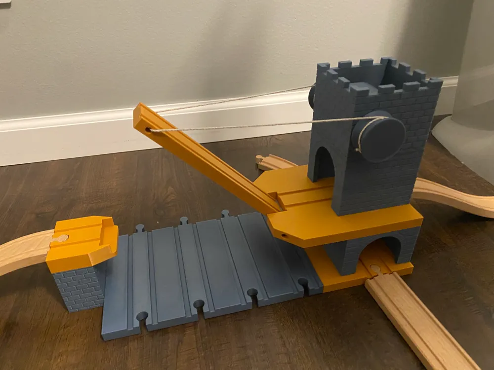 Wood Train Castle Drawbridge Brio, Ikea, etc by kyle_k MakerWorld ...