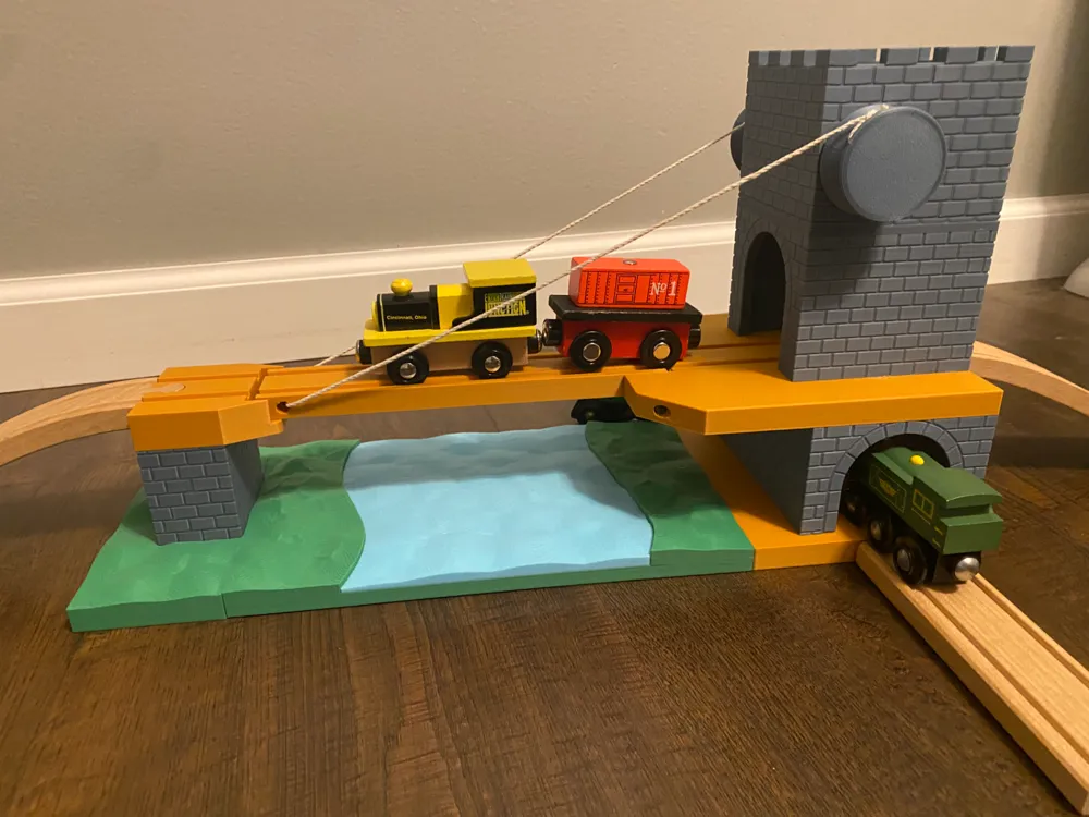Wood Train Castle Drawbridge Brio, Ikea, etc by kyle_k MakerWorld ...