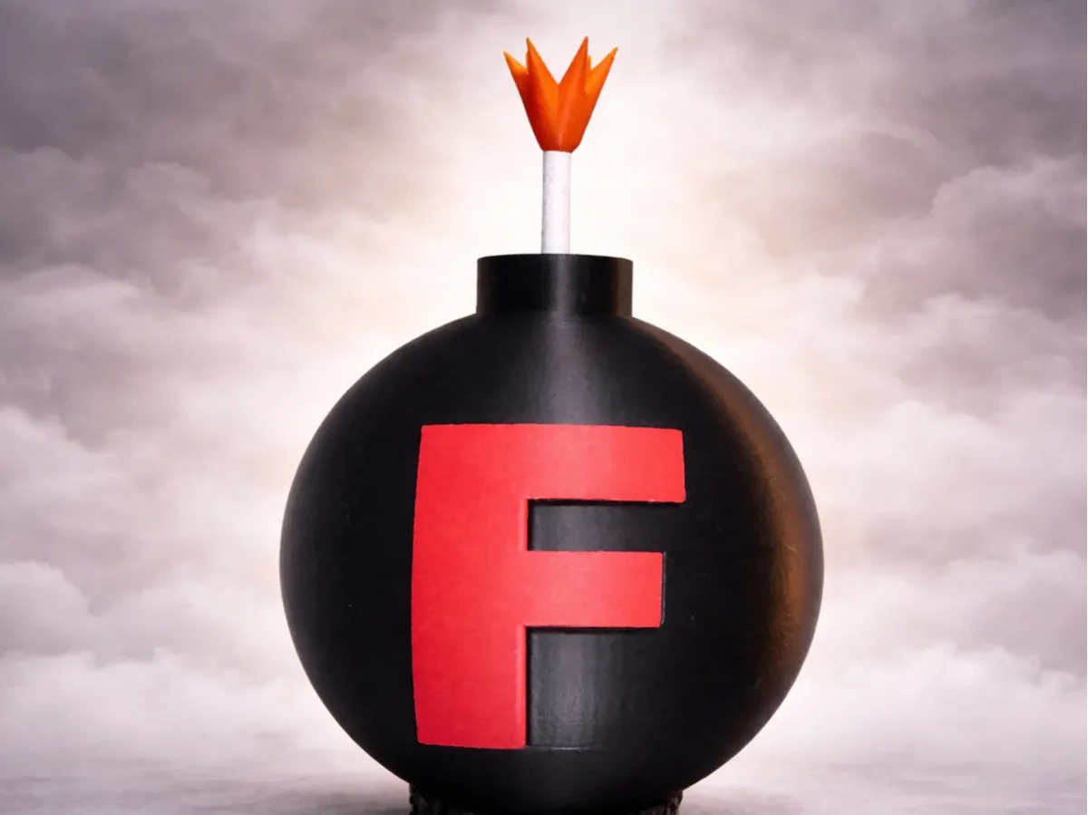 Lit Flaming F Bomb NO AMS REQUIRED - Free 3D Print Model - MakerWorld