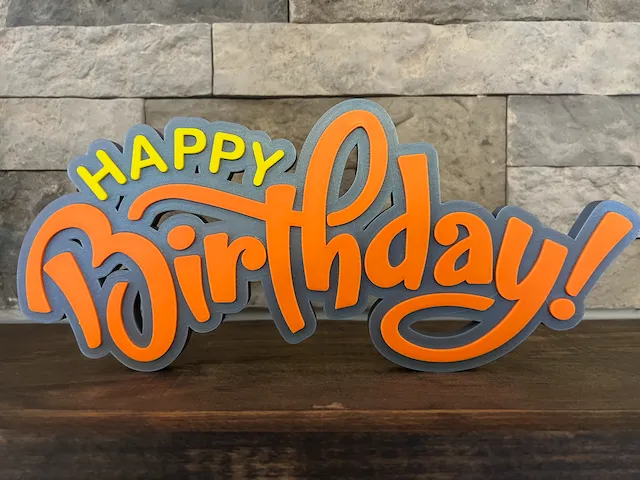 Happy Birthday Sign - Free 3D Print Model - MakerWorld