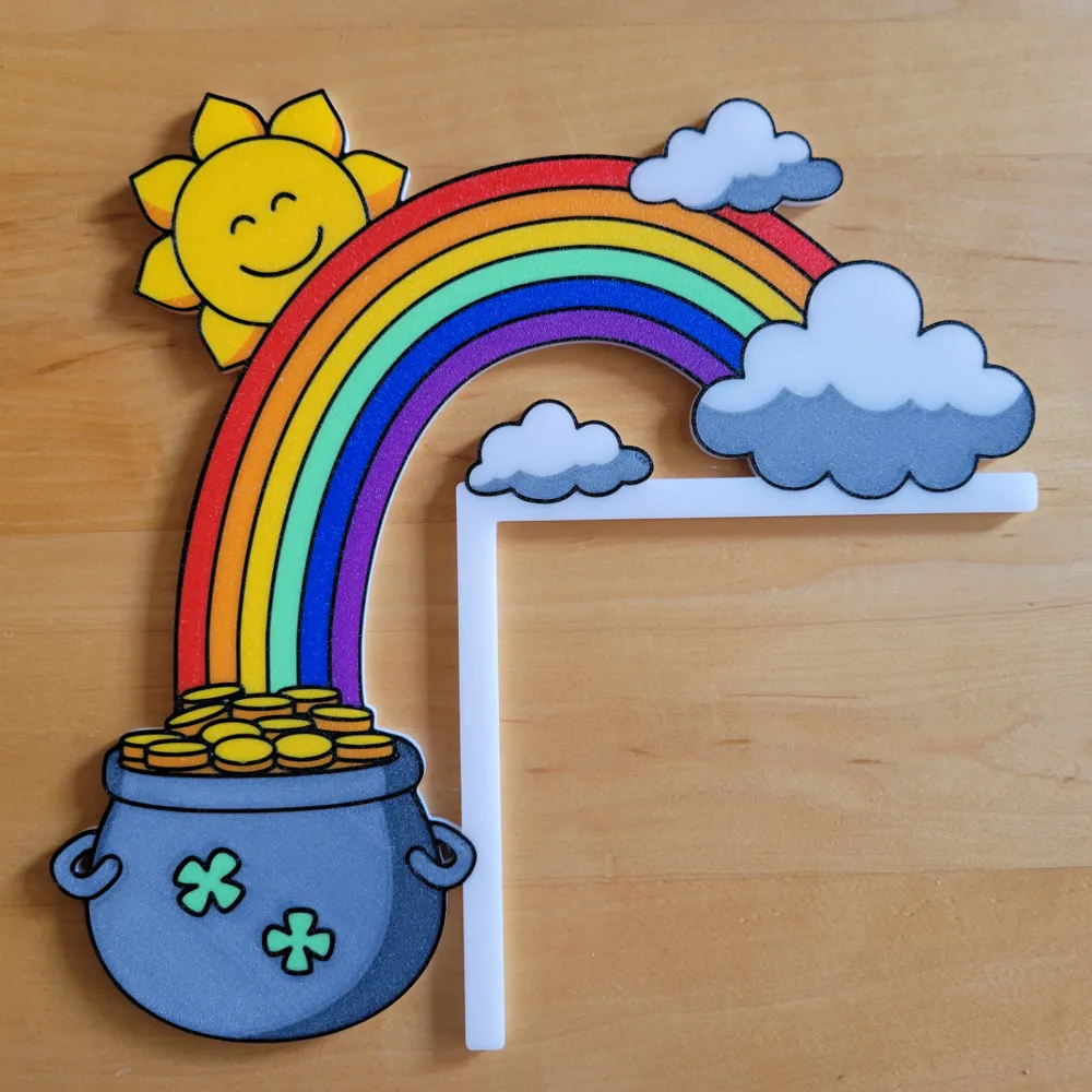 Lucky Rainbow Pot of Gold Door Decoration by kabendesign - MakerWorld