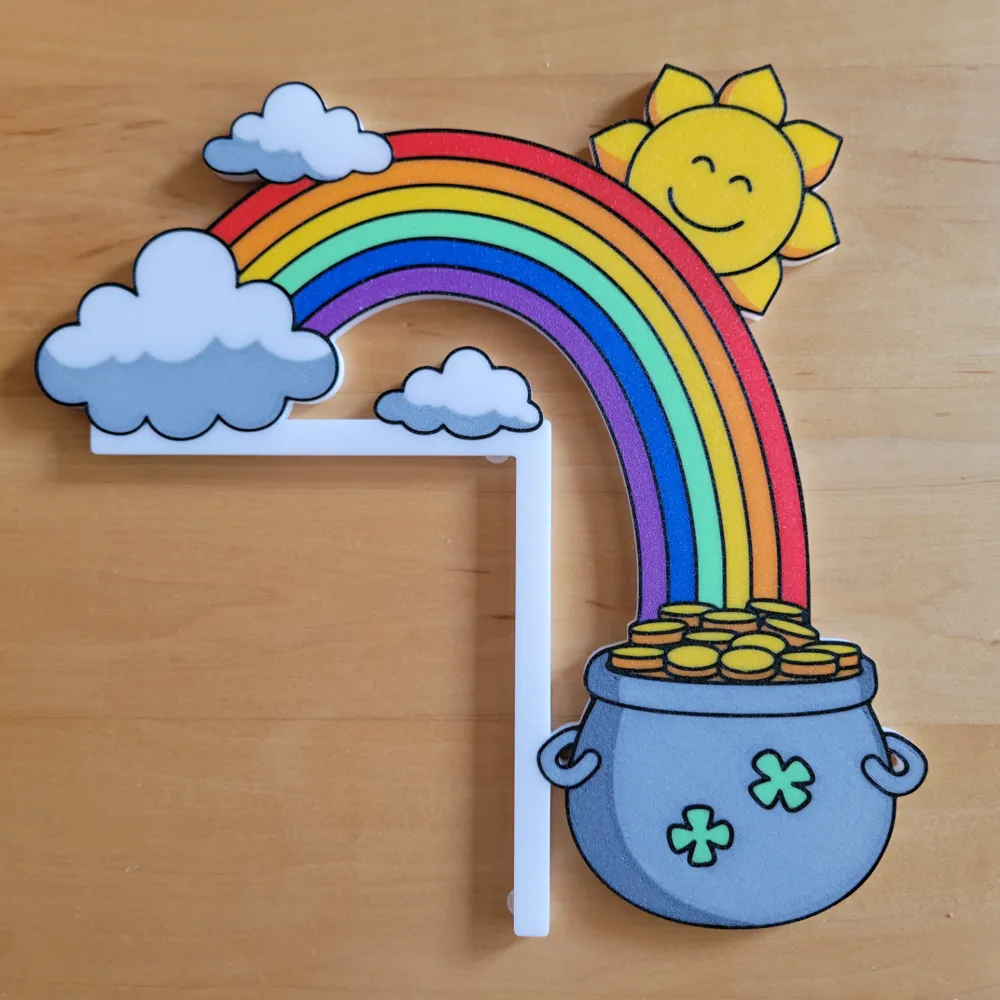 Lucky Rainbow Pot of Gold Door Decoration by kabendesign - MakerWorld