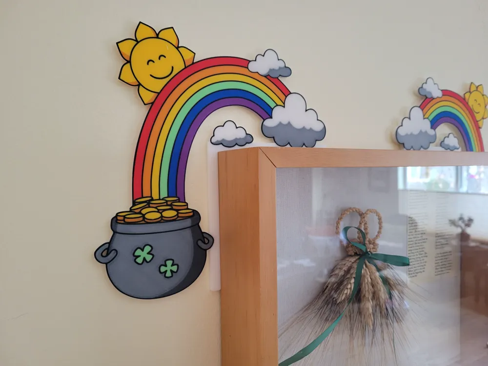 Lucky Rainbow Pot of Gold Door Decoration by kabendesign - MakerWorld