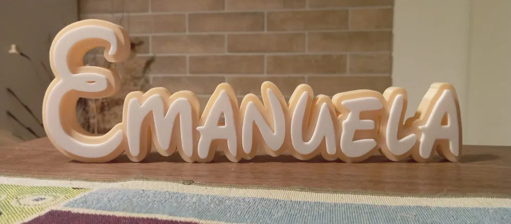 Emanuela disney font name letter 3d sign decor - Free 3D Print Model ...