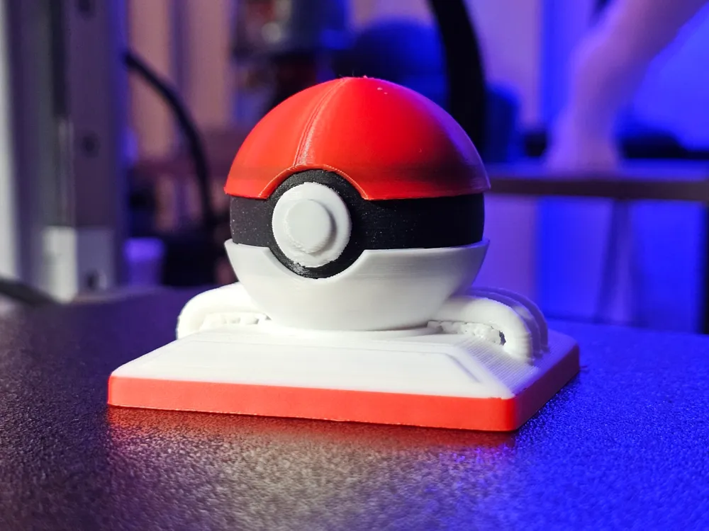 Pokémon ball with simple sci-fi base by cyberjo50 - MakerWorld