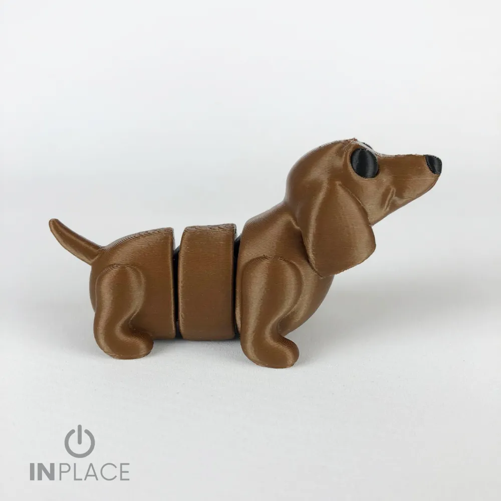 Cute Dachshund Articulated (dark eyes version) by InPlace MakerWorld ...