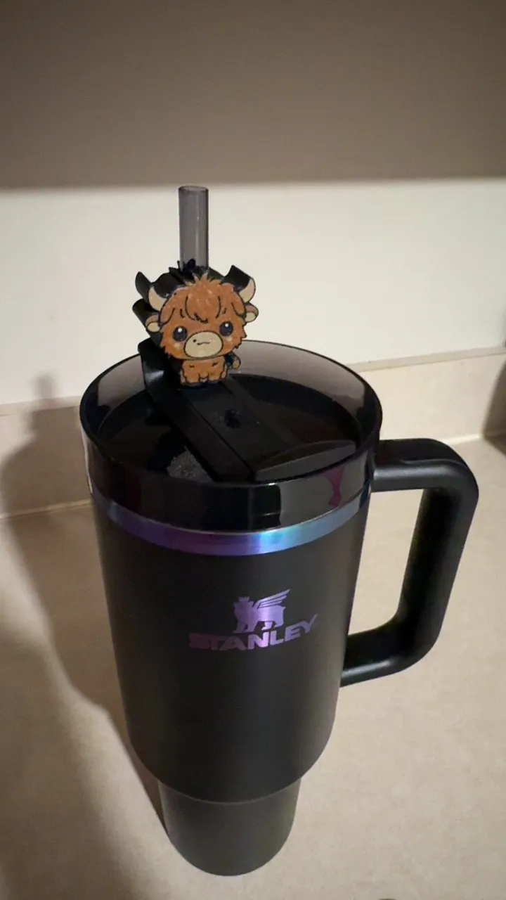 Highland Cow Stanley Cup Straw Topper - Free 3D Print Model - MakerWorld