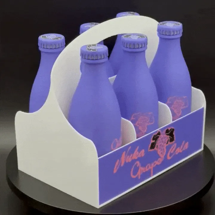 Nuka Cola Grape Carrier 6 Pack (from Fallout) - Free 3D Print Model ...