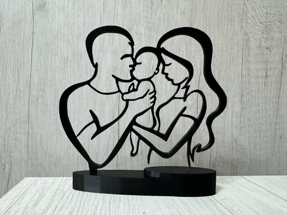 Line Art Family - Line Art Family - Free 3D Print Model - MakerWorld