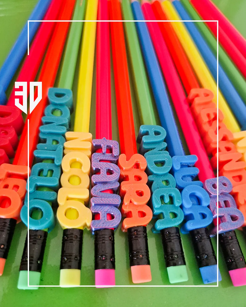 Children's name letters for pencils - Free 3D Print Model - MakerWorld