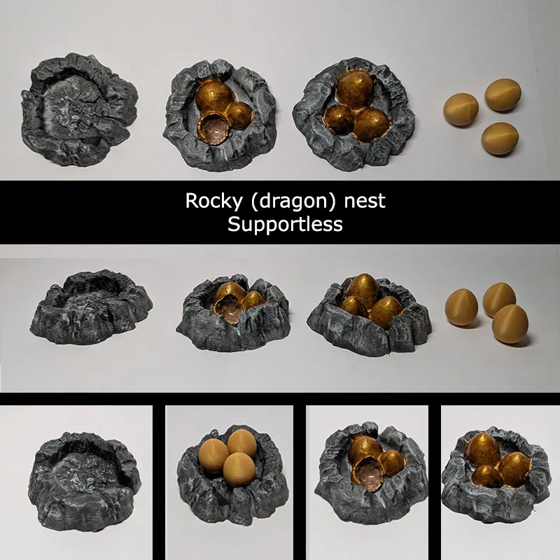 Rocky egg nests - DND scenery (supportless) by Together 3D - MakerWorld