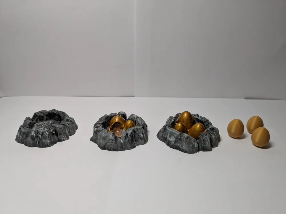 Rocky egg nests - DND scenery (supportless) by Together 3D - MakerWorld