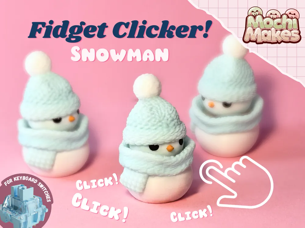 Snowman Fidget Clicker! - Free 3D Print Model - MakerWorld