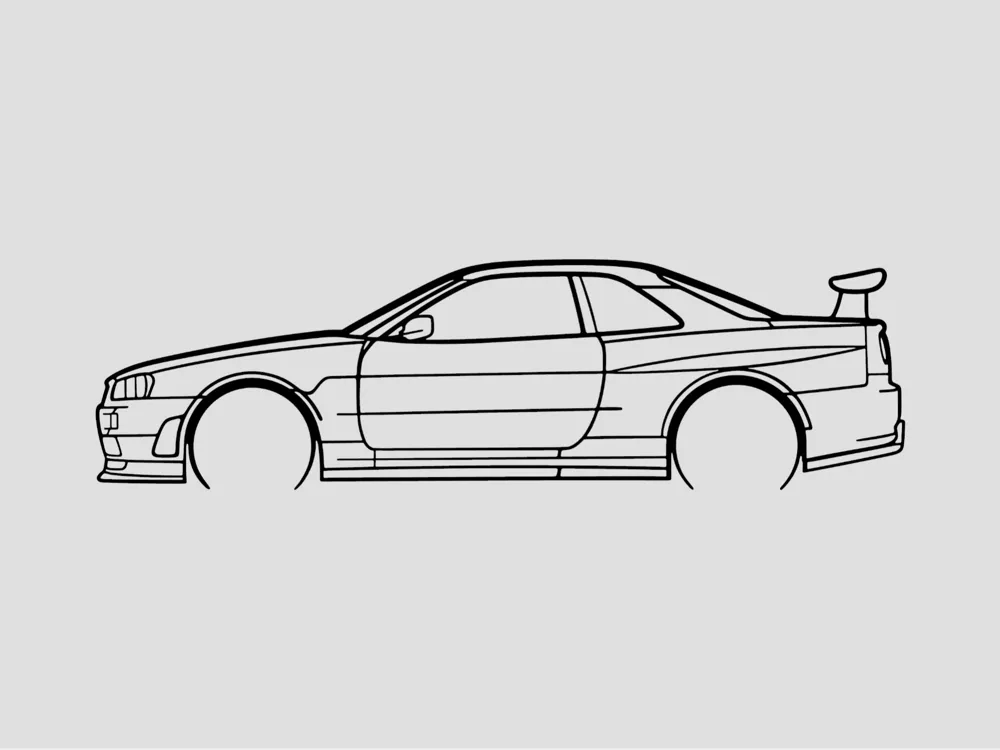 Nissan GT-R R34 Silhouette Wall Art by Giusca Andrei MakerWorld ...