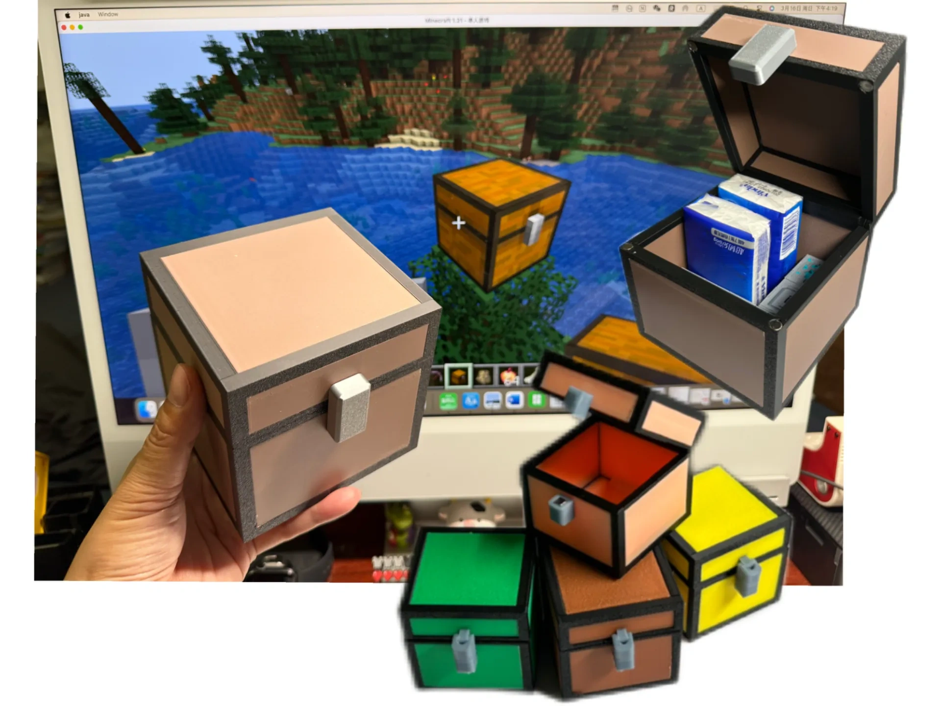 Highly Realistic Minecraft Chest Tissue Box, Pure Assembly, No Supports ...