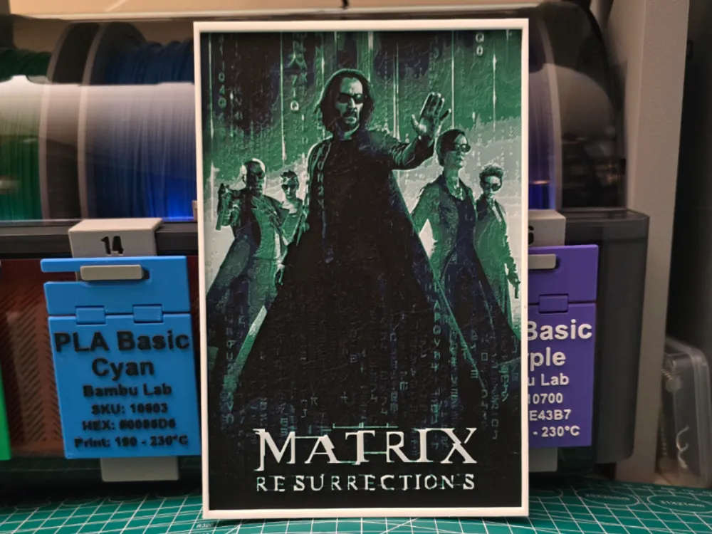The Matrix Resurrections Poster - Hueforge Art by Lumpy3D - MakerWorld