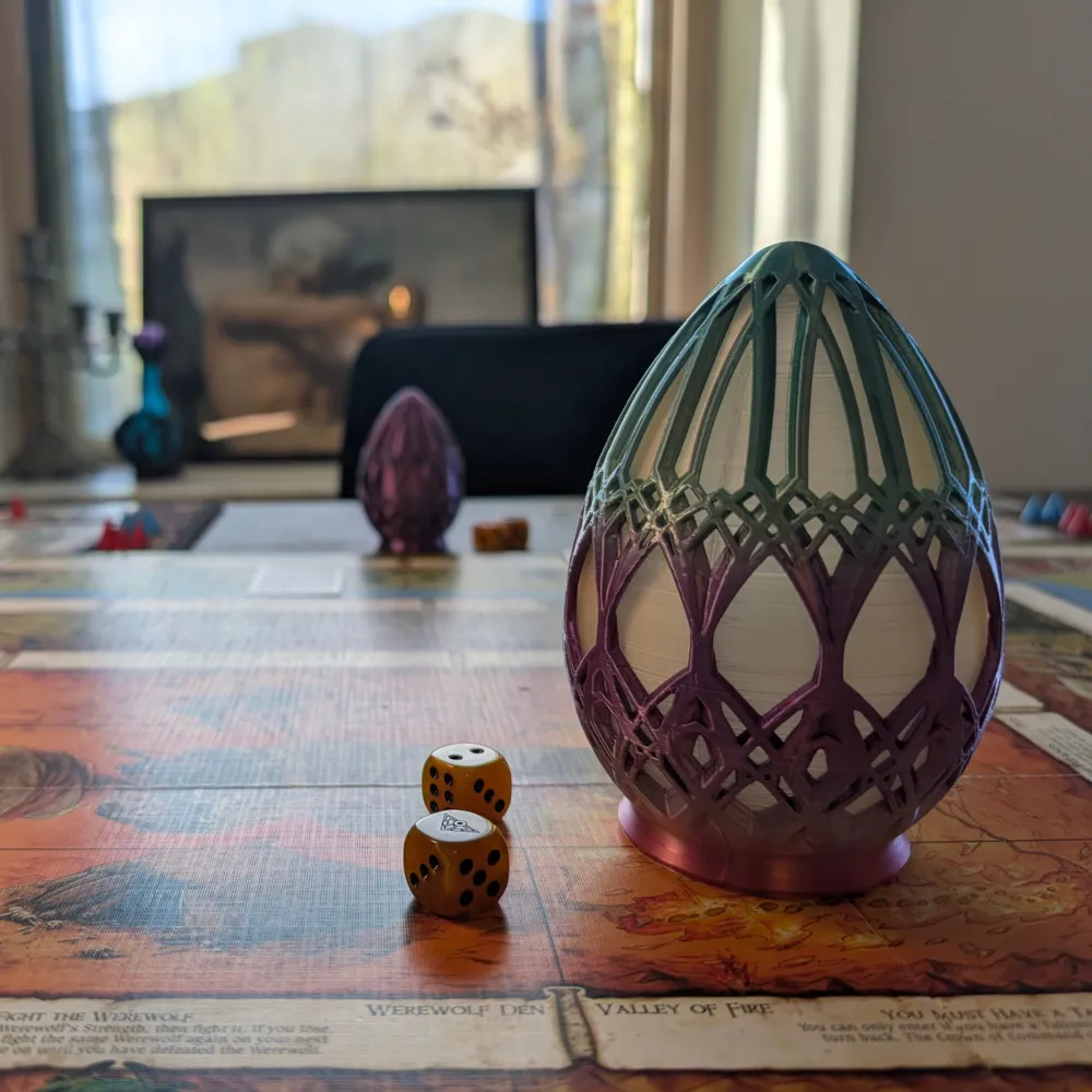 Ornamented Dragon Egg Dice Cup / Mood Light - Free 3D Print Model ...