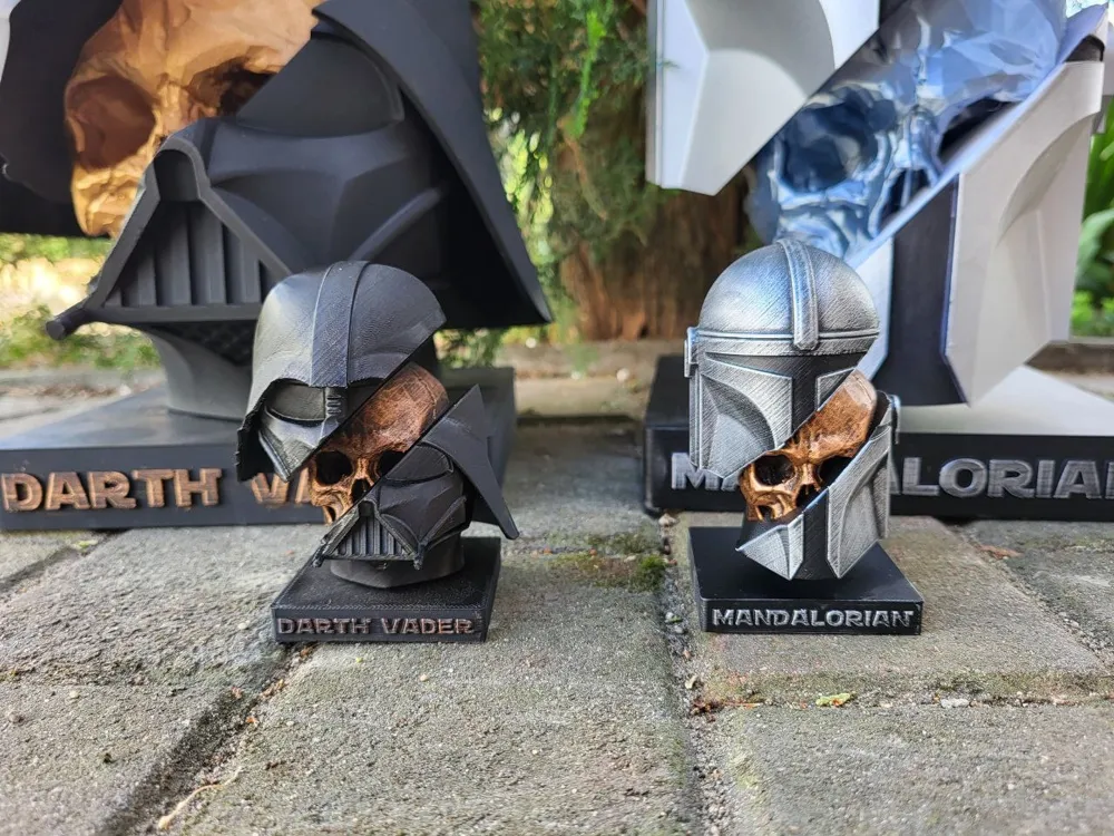 MINI MANDALORIAN SKULL HELMET ART - Free 3D Print Model - MakerWorld