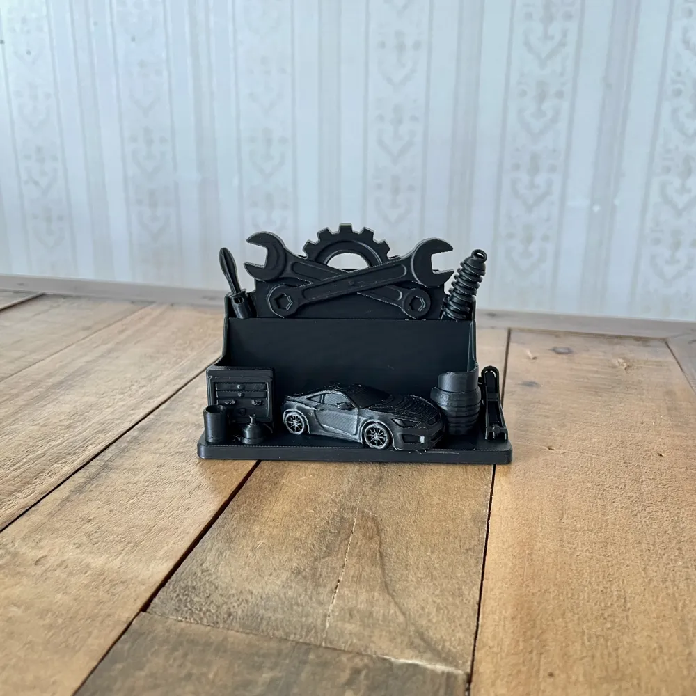 Business Card Holder - Car Mechanic - Free 3D Print Model - MakerWorld