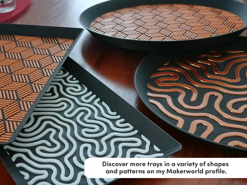 Decor Tray Round with Modern Pattern by STL Loot Factory MakerWorld ...