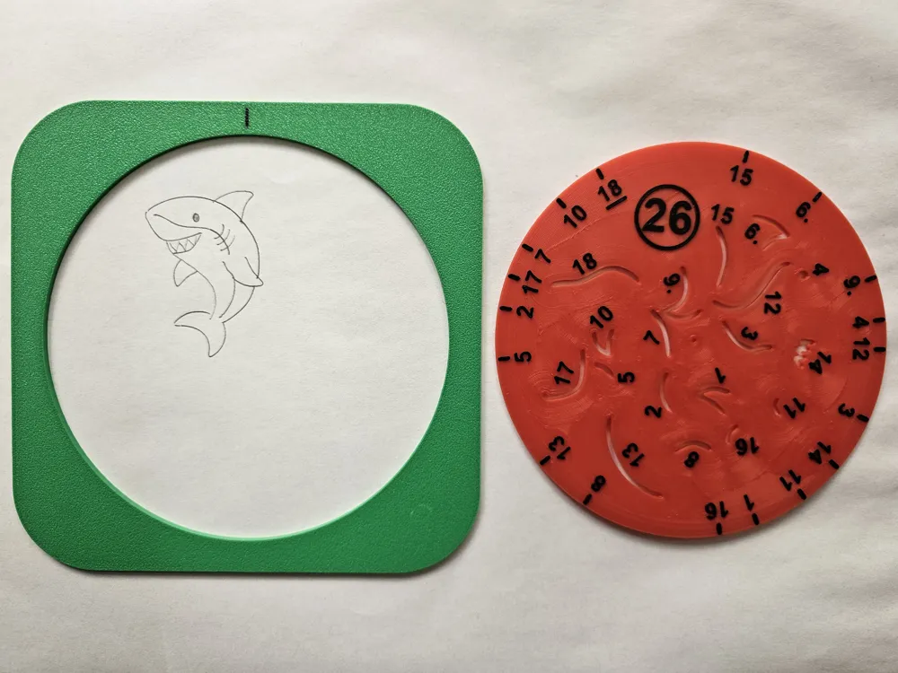Twist Art 26 Shark - Rotary Drawing Stencil - Free 3D Print Model ...