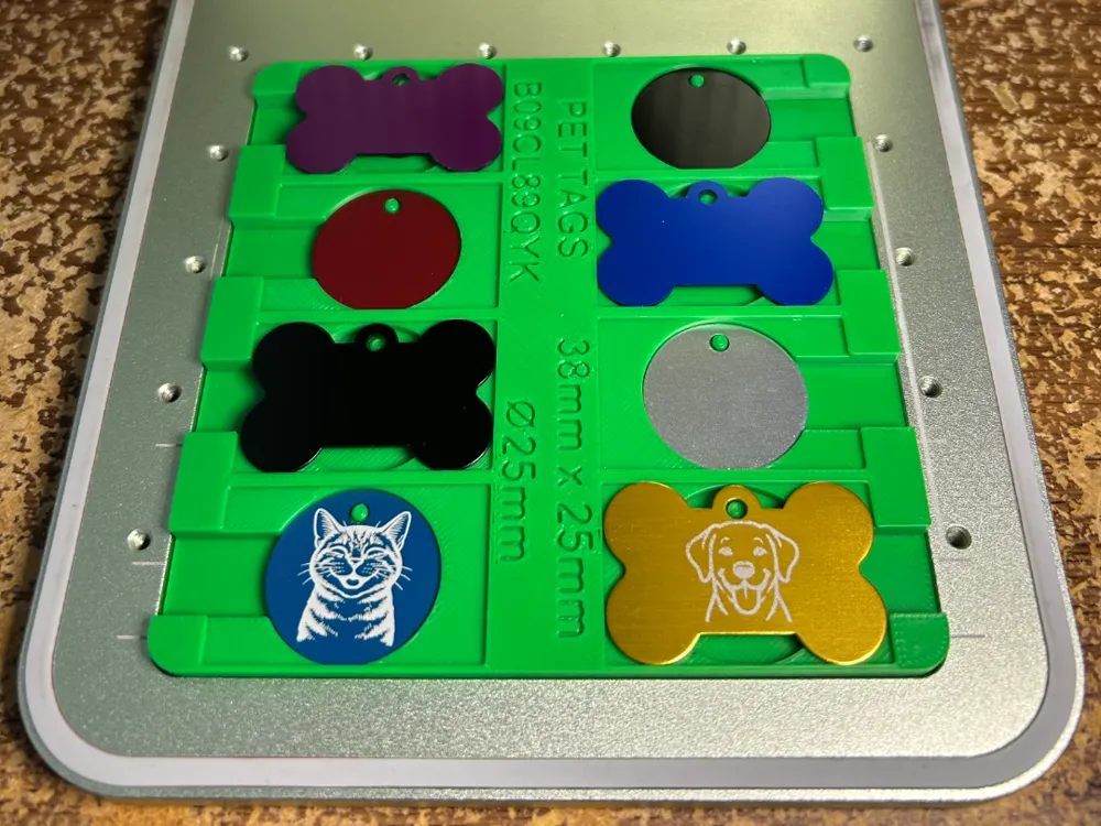 XTOOL F1 Pet Tag Jig by Carver's Mark MakerWorld: Download Free 3D Models