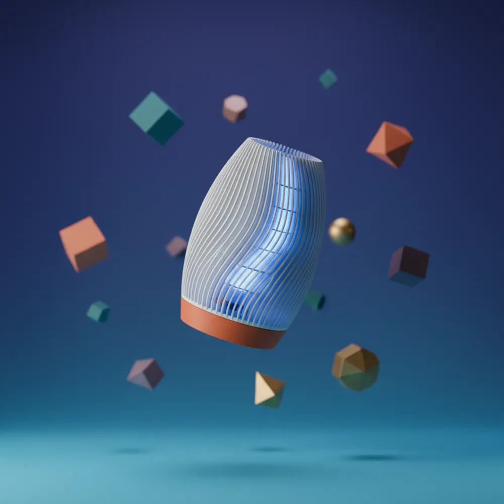 Modern Flowing Lamp with Inner Coloured Diffuser by Abstractia Design ...