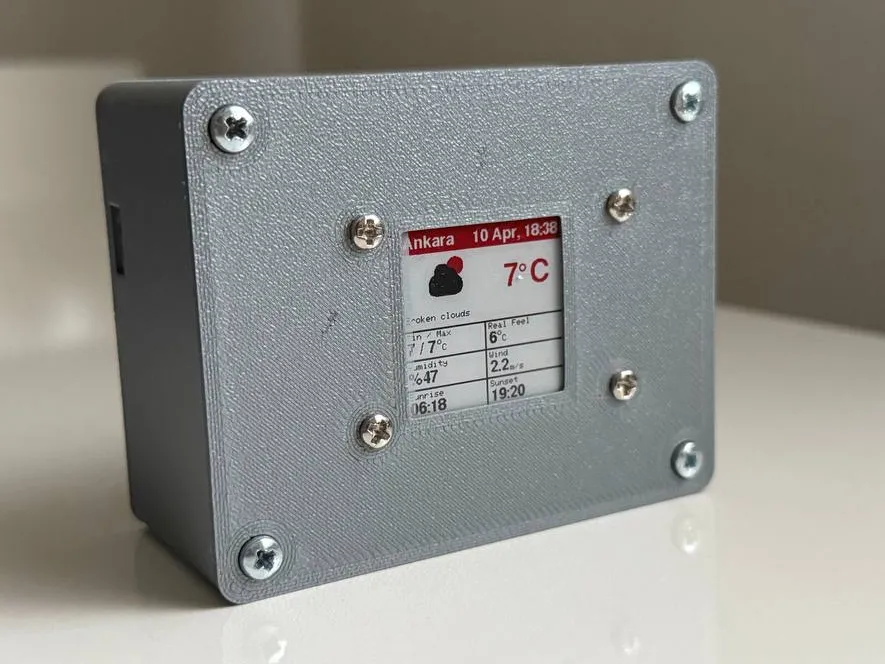 Weather Station with ESP32 and Waveshare e-Paper - Free 3D Print Model ...