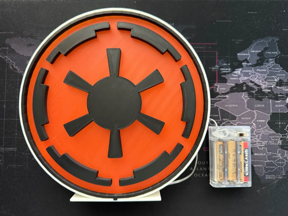 Reversible Star Wars lightbox Rebel & Empire logos by gilesb68 - MakerWorld