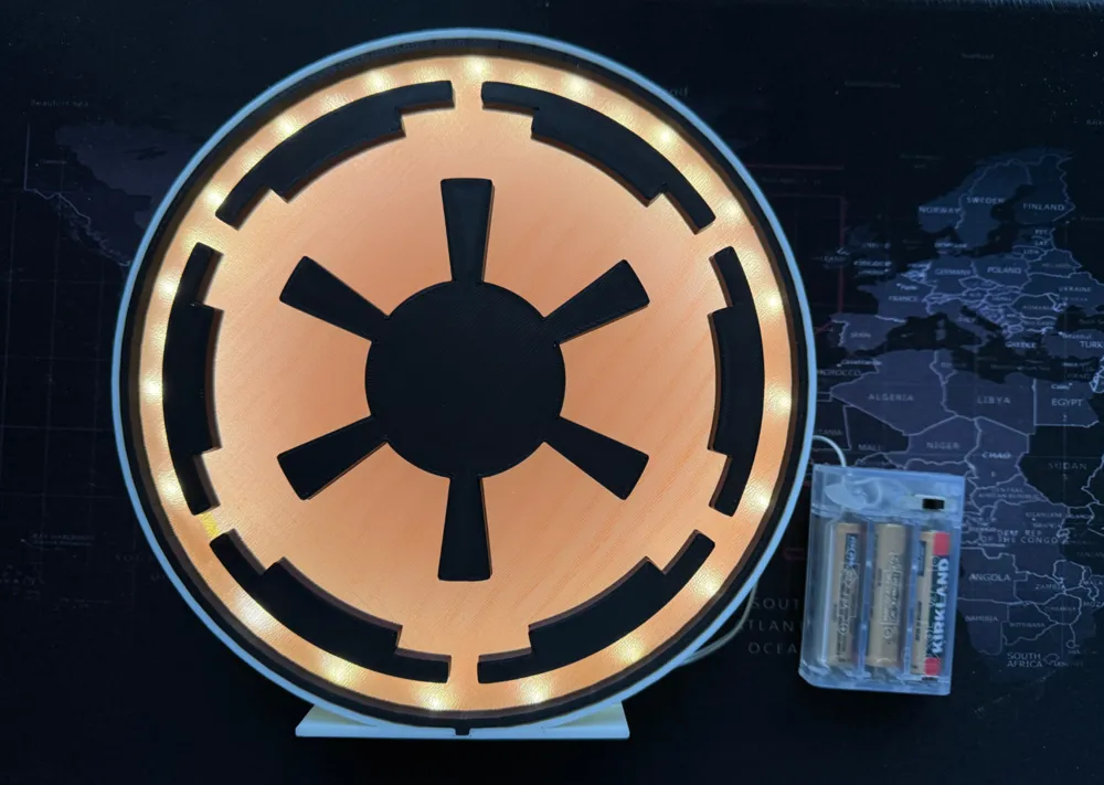 Reversible Star Wars lightbox Rebel & Empire logos by gilesb68 - MakerWorld