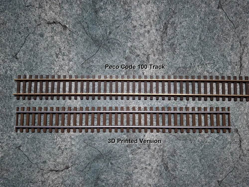 HO / OO Code 100 Track Section (250mm length) - Free 3D Print Model ...