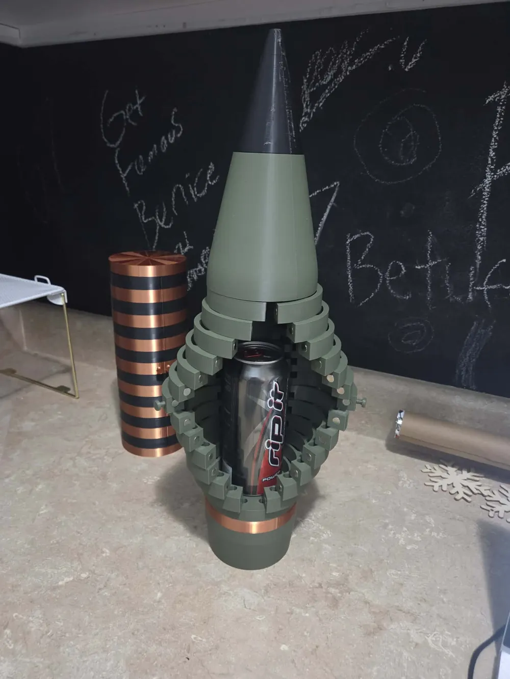 105mm Bursting Bomb Bottle Holder-Exploding door - Free 3D Print Model ...