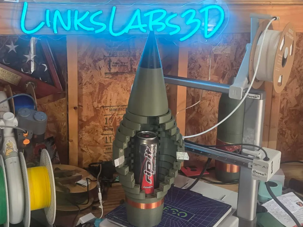 105mm Bursting Bomb Bottle Holder-Exploding door - Free 3D Print Model ...