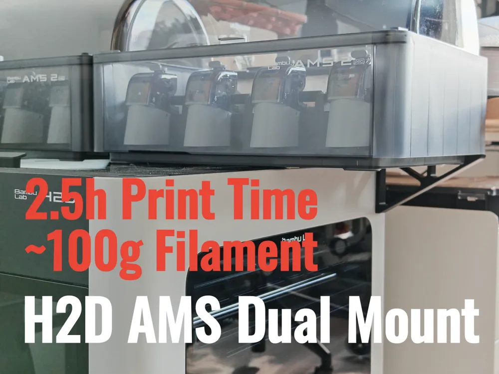 AMS 2 Pro Dual Mount for H2D - Free 3D Print Model - MakerWorld