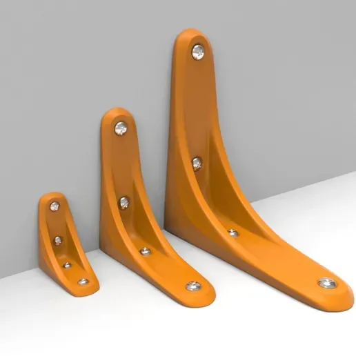 Curved Wall Brackets 3 Sizes Stable Shelf Holder - Free 3D Print Model ...