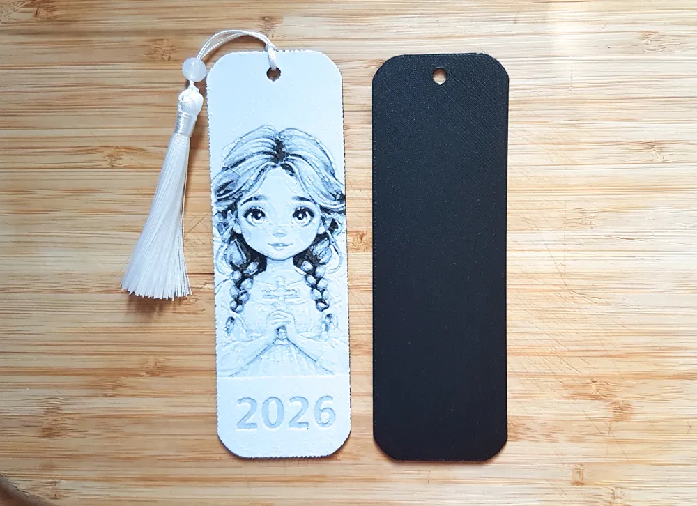 First Communion Girl Bookmark, 1st, Hueforge - Free 3D Print Model ...