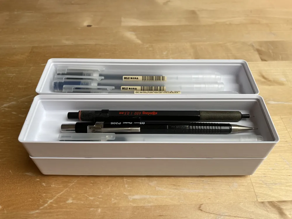 Gridfinity Pen and Pencil Tray (4x1) stackable - Free 3D Print Model ...