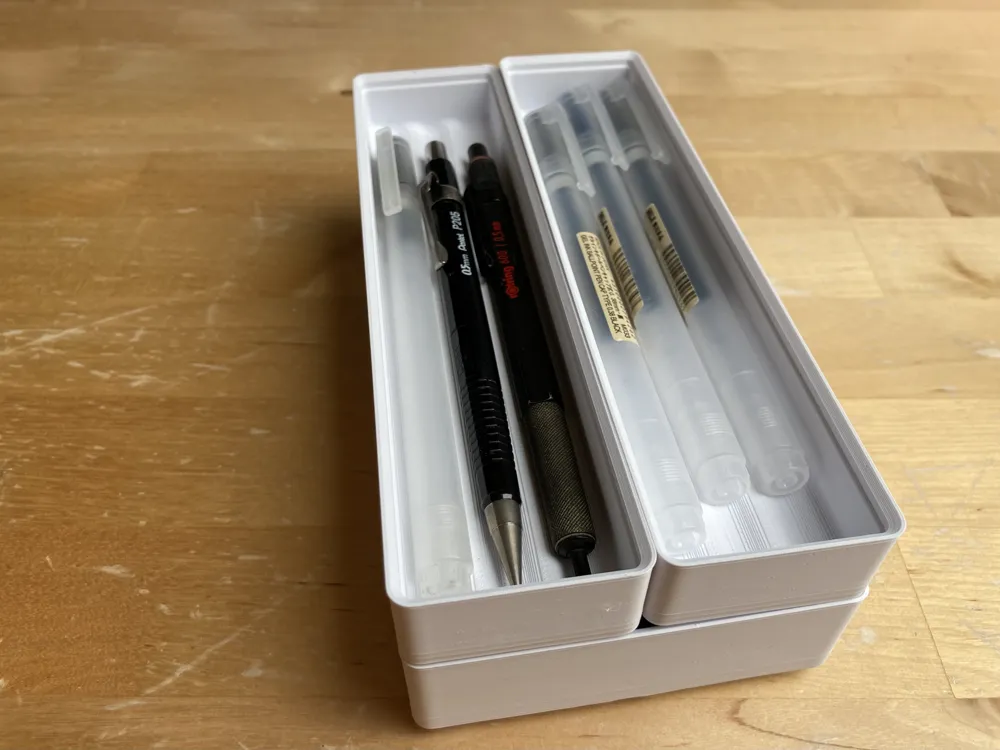 Gridfinity Pen and Pencil Tray (4x1) stackable - Free 3D Print Model ...