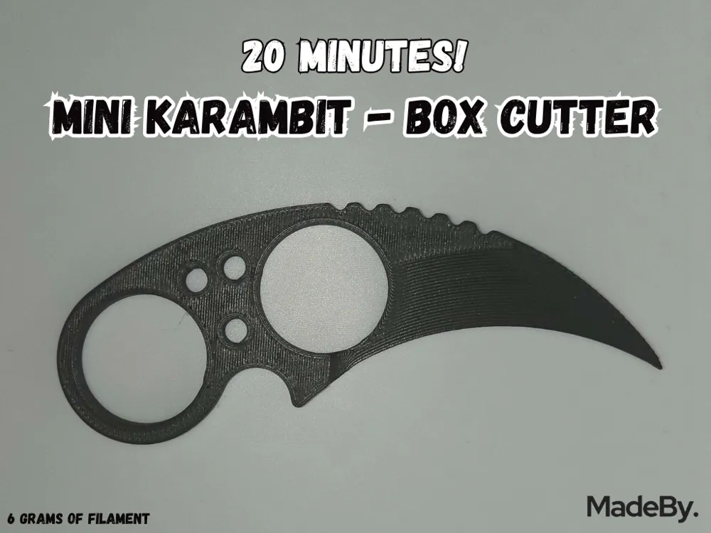 Mini Karambit - Box Cutter - Free 3D Print Model - MakerWorld