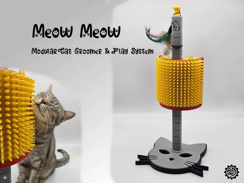 Meow Meow – Modular Cat Groomer & Play System - Free 3D Print Model ...
