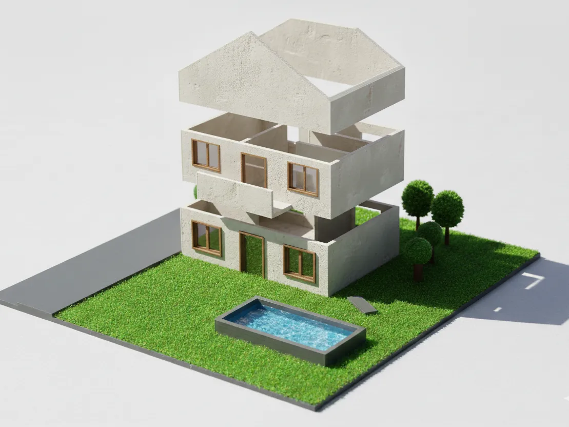 Modulares Haus/Villa Komplettprojekt zum anmalen – Kostenloses 3D ...