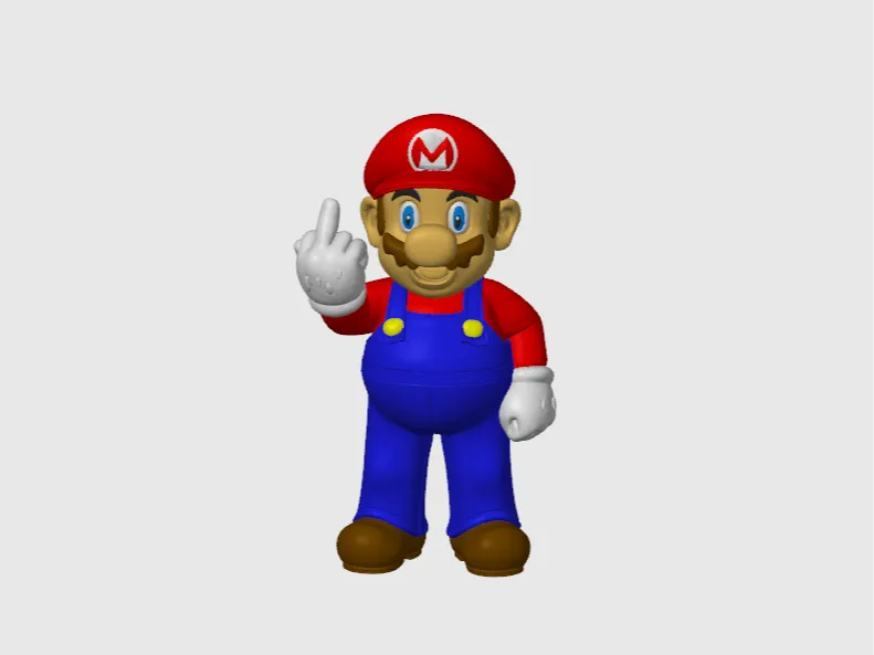 Middle Finger Mario - Free 3D Print Model - MakerWorld