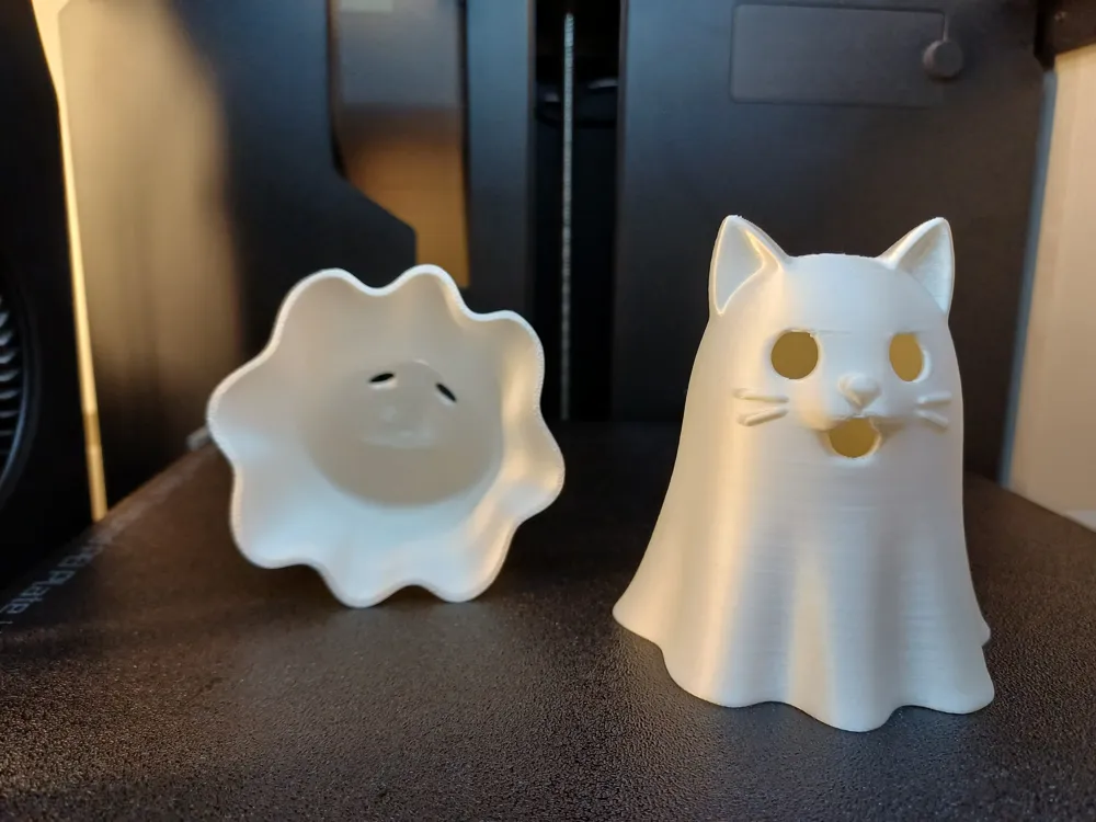 Ghost Cat (Tea Light) - Free 3D Print Model - MakerWorld