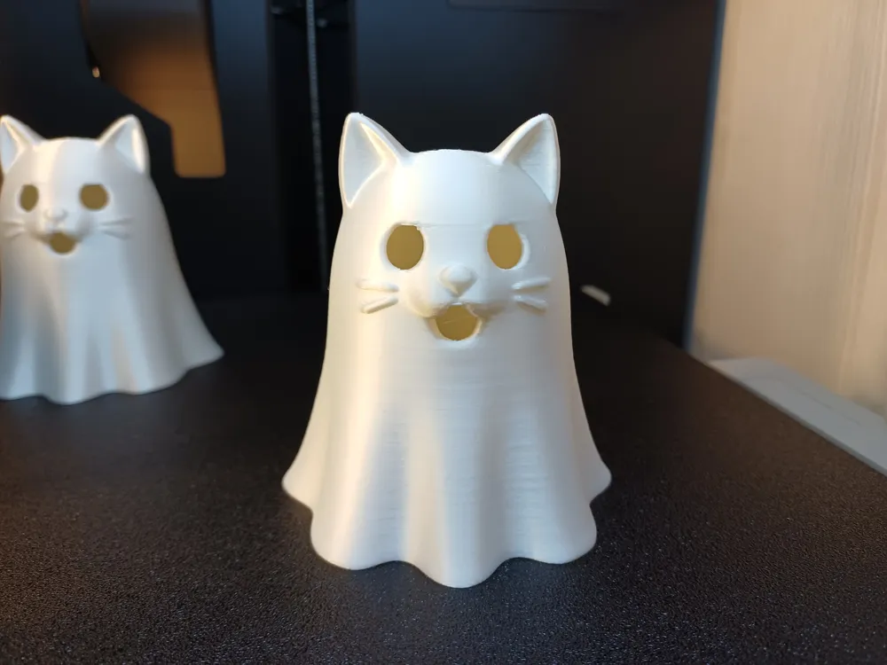 Ghost Cat (Tea Light) - Free 3D Print Model - MakerWorld